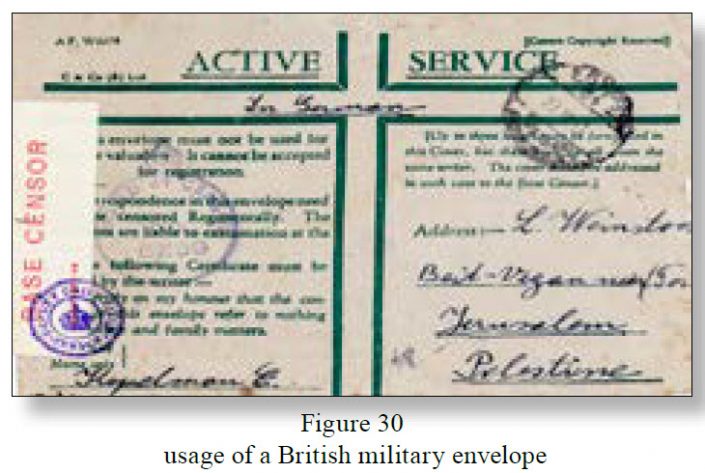 Fig 30 usage of a British military envelope – Society of Israel ...
